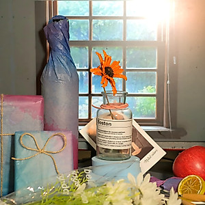 Bolsome 100 Sheets Pink-Blue Gradient Tissue Paper Bulk, Pastel Turquoise Wrapping Tissue Paper Sheets for Christmas Birthday Baby Showers Wedding Thanksgiving Gift Wrapping DIY Crafts Arts, 20 x 14"