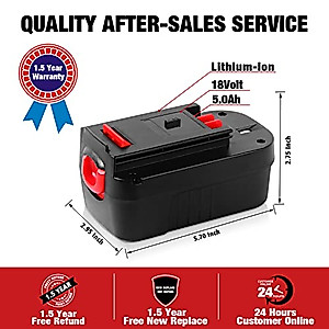 【Lithium-ion】 DSANKE HPB18 18V 5.0Ah Lithium-ion Battery Replacement for Black and Decker 18Volt Battery for 244760-00 HPB18 Battery A1718 A18 A18E HPB18-OPE Firestorm FS180BX FS18BX FS18FL FSB18