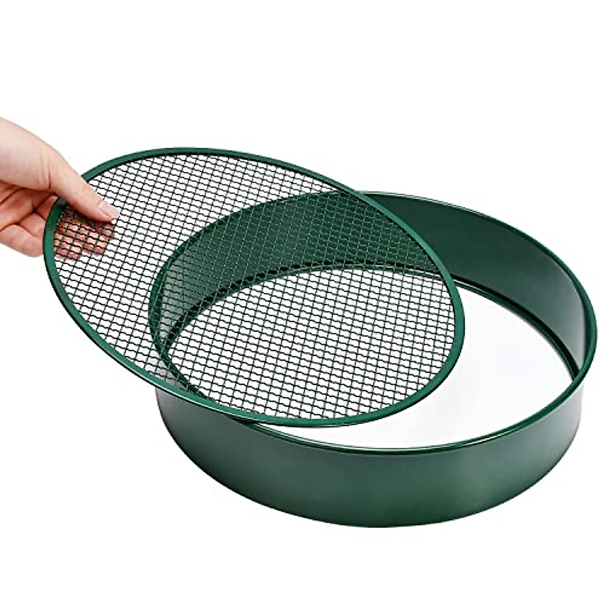 Garden Sieve, Soil Sieve with Interchangeable Mesh Sizes 3,6,9,12mm, Garden Riddle, Perfect Gardening Tool for Sifting Soil, Stones, and Compost
