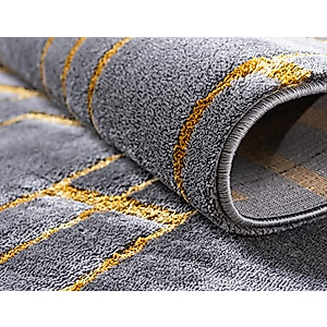 Rugs.com Marilyn Monroe™ Glam Trellis Collection Rug – 5' x 8' Gray Gold Medium Rug Perfect for Bedrooms, Dining Rooms, Living Rooms