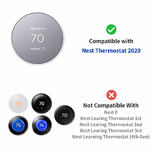 Petrichor Wall Plate Cover - Compatible with Google Nest Thermostat Accessory 2020 - Trim Kit, Easy Installation - Snow