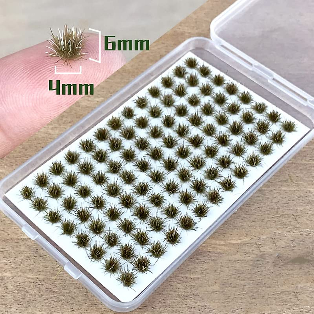 208 Pcs Static Grass Model Grass Tufts Railway Artificial Grass Miniature Grass Tuft Terrain Kit for DIY Model Railway Fairy Garden Diorama Scenery (Set D)