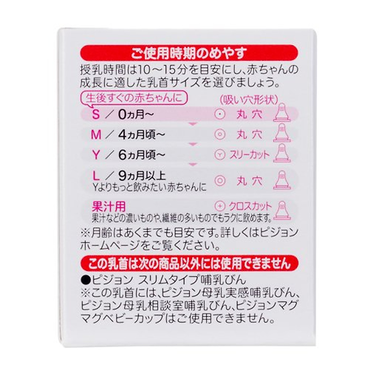 Small Size 2 Pieces from Pigeon Slim Time Nipple 0 Months