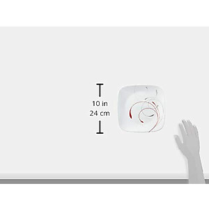 Corelle Vitrelle 6-Piece Salad Plate Set, Triple Layer Glass and Chip Resistant, Lightweight Square 8-1/2-Inch Plates Set, Splendor