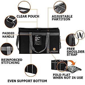 Herculean Premium Insulated Food Delivery Bag with YKK Zipper – Large Commercial Catering Bag for Food Transport – Hot and Cold Thermal Food Bag – Ultra Durable Hot Food Carriers for Takeaway Delivery