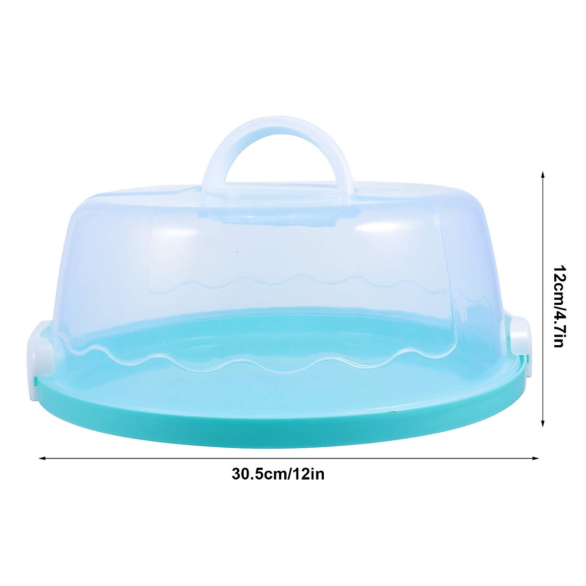 DOITOOL Plastic Portable Cake Box Dish Food Covers Locking Cake Carrier Holder Round Bread Container Cheese Cloche Dome for Food Cake Takeaway Supplies Blue