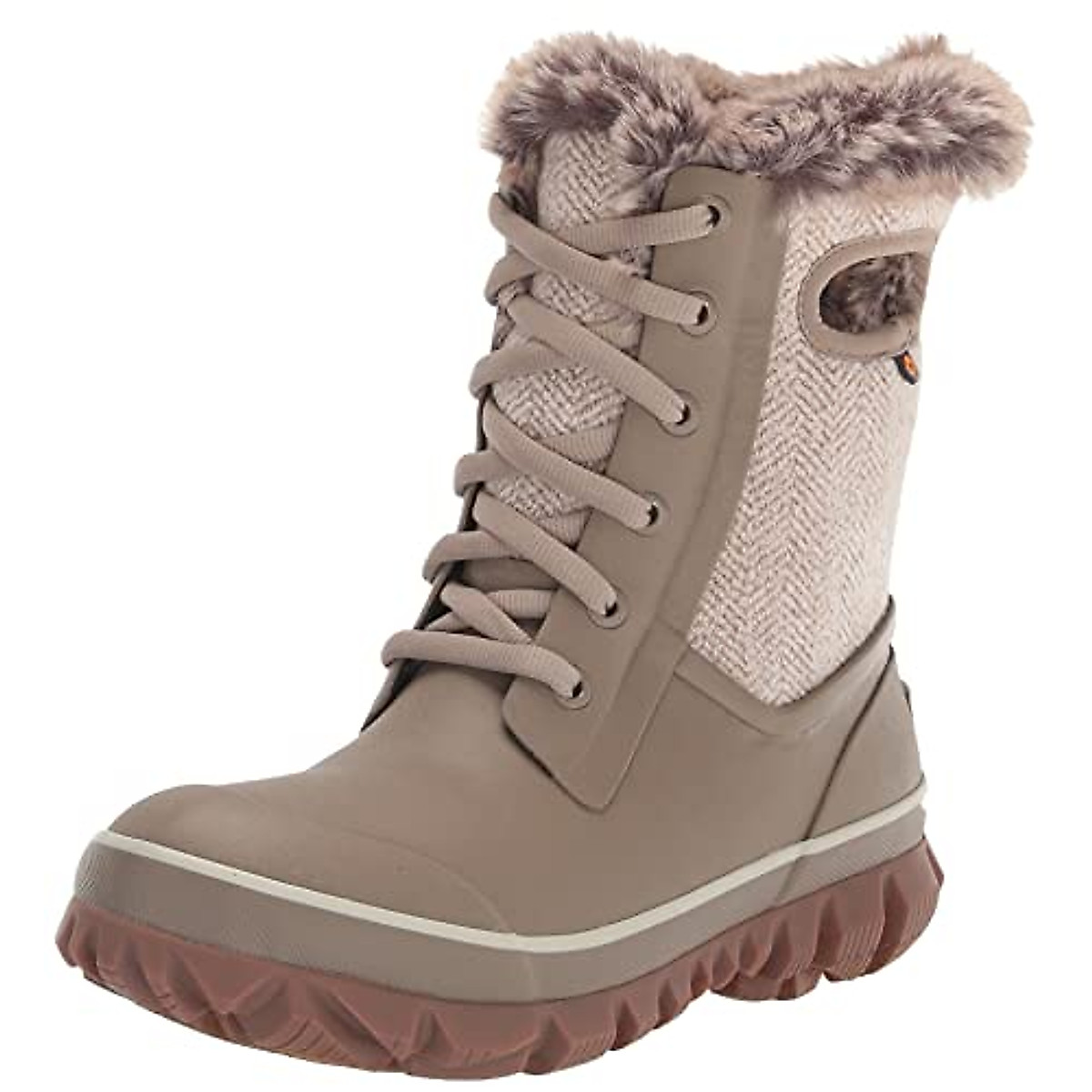 Bogs Womens Arcata Boot Snow, Cozy Cheveron-Taupe, 11