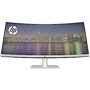 HP 34f 34” Curved Monitor with AMD FreeSync Technology | Ultra-Wide Quad HD Resolution (3440 × 1440p), IPS Display, and 3-Sided Low Bezel, 1-Yr Warranty (6JM50AA)