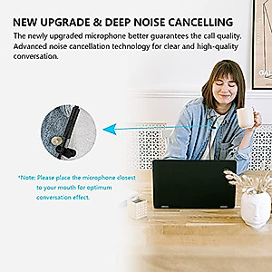 USB Headset with Microphone for PC, Noise Cancelling Computer Headphones for Laptop/ 8.2 FT, Lightweight PC Headset with Audio Controls & Mute Function for Office Live Broadcast Gaming Headset and PS4