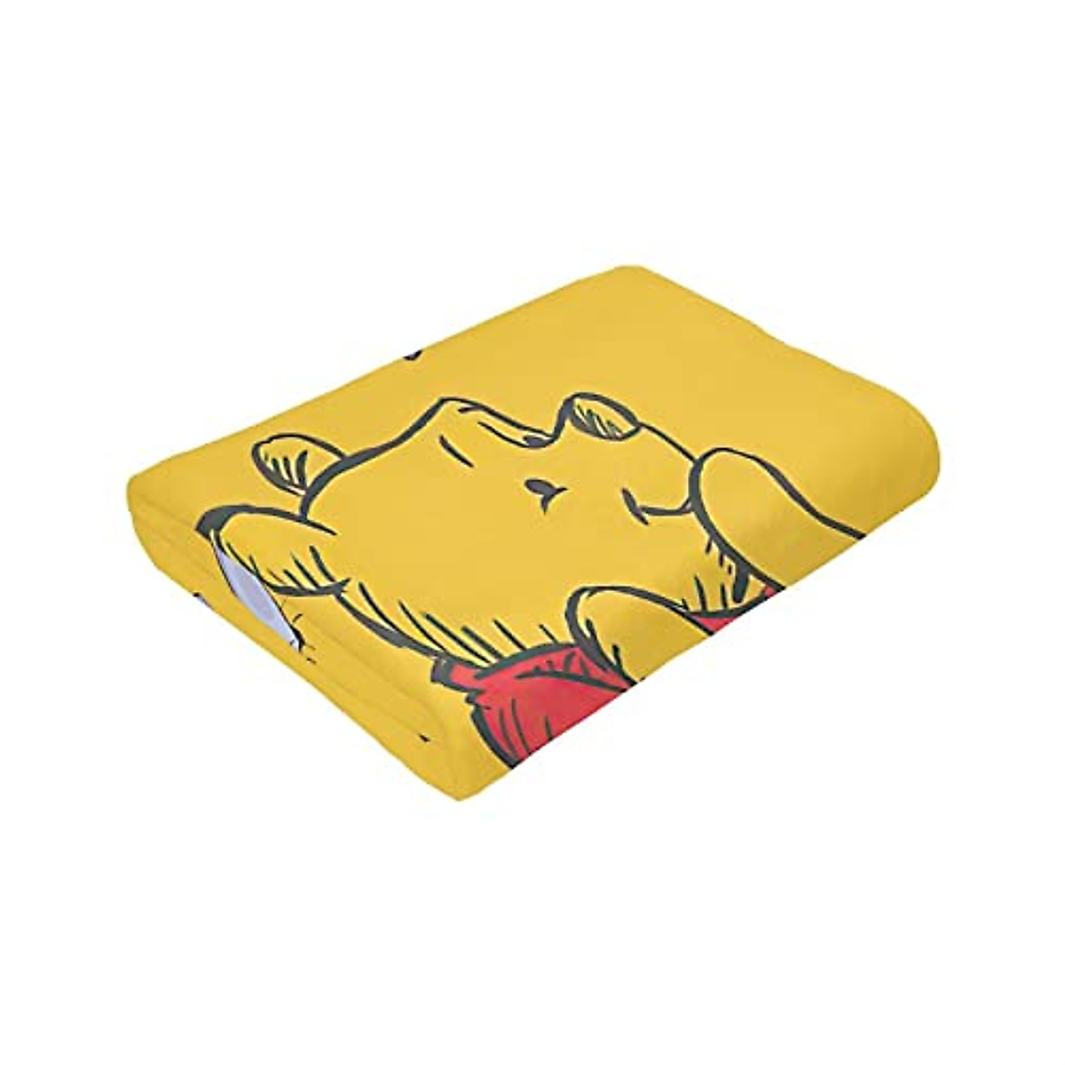 Jvolxui Cute Cartoon Bear Blanket Super Soft Flannel Blanket Luxury Warm Plush Bedding for Sofa Living Room Bedroom, Black1, S 50''x40''