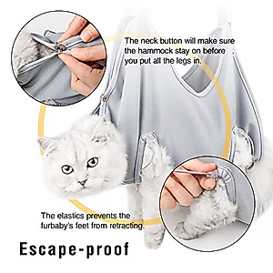 LMOPU Cat Grooming Hammock,Dog Grooming Harness,Cat Bag for Nail Trimming,Dog Sling for Nail Clipping,Holder for Nail Clipping,Quick Dog Bath,Drying Dog Hair