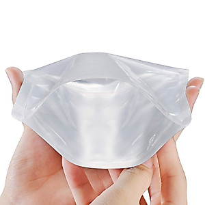 LZLPACKING 100 Pieces Smell Proof Mylar Bags- Resealable Packaging Pouch Bag with Clear Window for Food Storage，stand up pouch bags，Lipgloss，Eyelash Jewelry Electronics Storage(6×9 Inch)