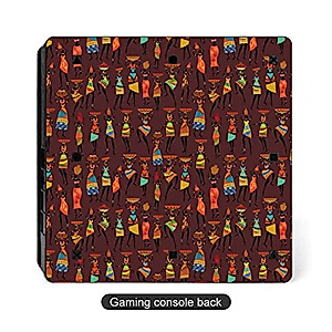 African Women Funny Sticker Skin Protector Full Print Slim Decal Covers for PS-4 Slim/PS-4 Pro Console & 2 Controller