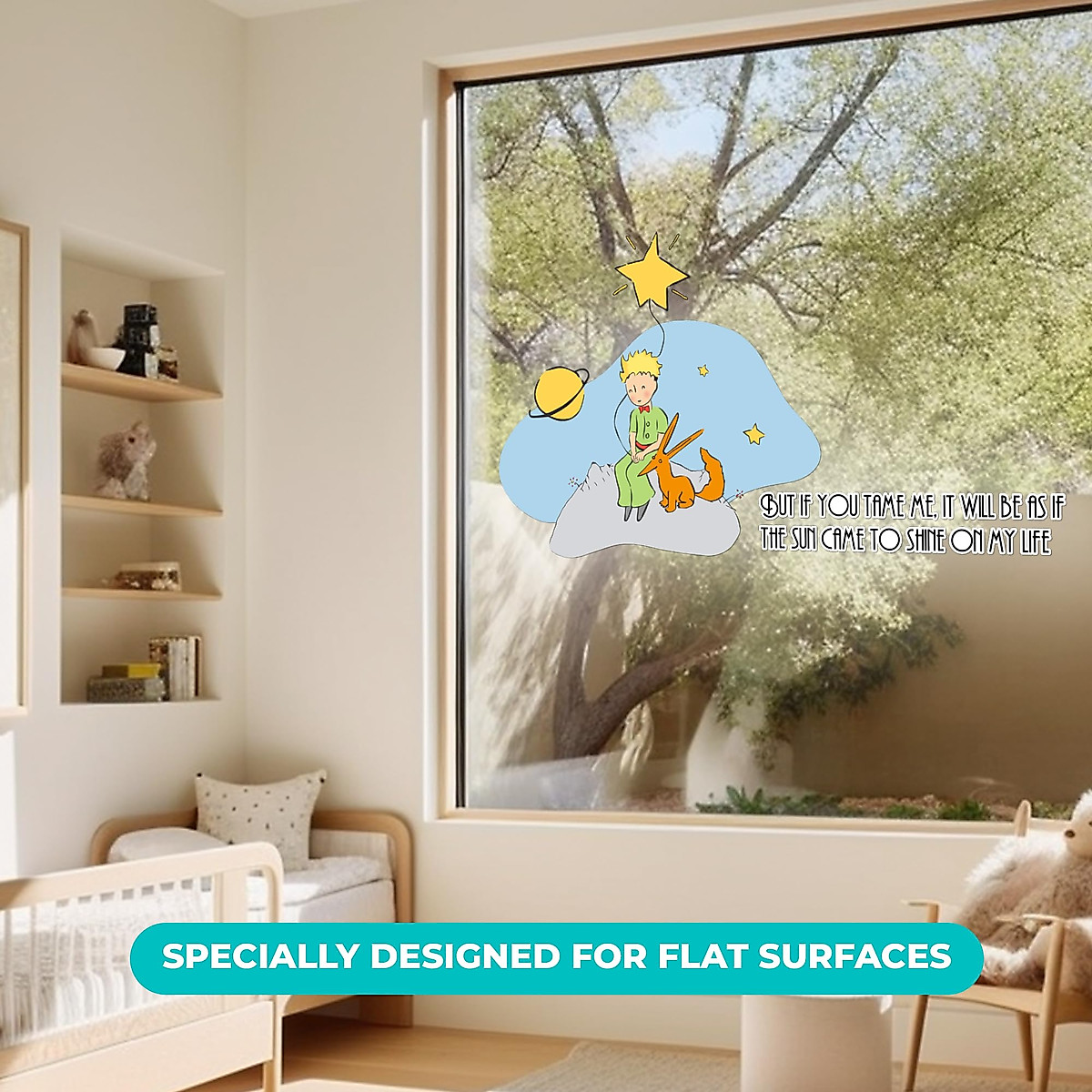 EGD The Little Prince & Fox Kids Wall Decor | EGD X The Little Prince Series | Wall Decals | Wall Decal for Baby Girl & Boy | The Little Prince Gifts | Multiple Sizes Options (Wide 40"x 22" Height)