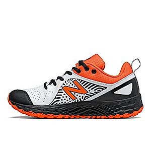 New Balance Women's Fresh Foam Velo V2 Turf Softball Shoe, Black | Orange | White, 13