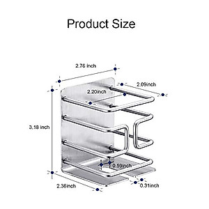 Ecosens Electric Razor Holder Stand, Strong Steel Metal Multi-Functional Electric Shaver Holder Rack Bathroom 304 Stainless Steel Bracket 3M Self-Adhesive Wall Mount Electric Razor Holder