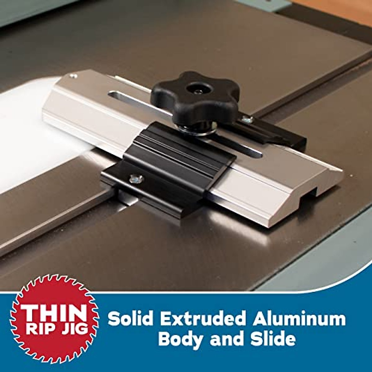Thin Rip Jig Table Saw Jig for Making Repetitive Narrow Strip Cuts on Table Saws with 3/4" x 3/8" Miter Slots • Also Works with Many Router Tables and Band Saws