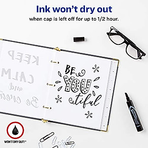 Avery Marks-a-lot Permanent Marker, Regular Desk-Style Size, Chisel Tip, Water and Wear Resistant, 1 Black Marker (17888)