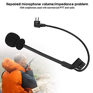 sjlerst Sturdy 2 Pin Microphone, Long Service Life Headset Microphone, for Peltor Comtac Comtac Ii Comtac Iii Armorwerx