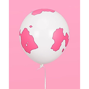 xo, Fetti Pink and Black Cow Print Latex Balloons - 25 pk, 12" | Bachelorette Party Decorations, Last Rodeo, Bridal Shower, Brides Last Ride Theme, Western Party, Pink Baby Shower, Cowgirl Birthday