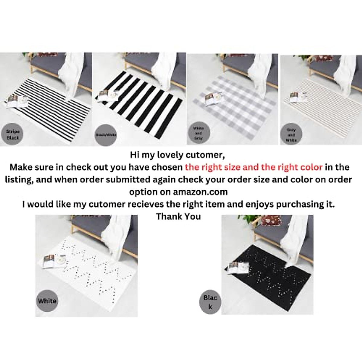 Breezsisan Black and White Striped Outdoor Rug, Cotton, 23x35.5 Inches Striped Rug, Under Mat Rug for Front Porch, Patio, Entryway, Farmhouse, Handwoven Modern Rug, Striped Carpet & Welcome Mat.