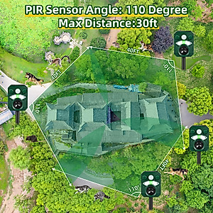Upgraded Ultrasonic Animal Repeller Outdoor,Solar Animal Repeller with Motion Sensor Animal Deterrent to Scare Cat Rabbit Squirrel Raccoon Skunk Dog Deer Repellent Devices for Yard Farm Protection