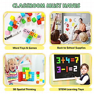 Hiwawind Magnetic Blocks, Toddler Toys for 3 4 5 Year Old Boys Girls, Building Stem Preschool Learning Magnet Sensory Toys for Kids,Classroom Must Haves Christmas Toys Birthday Gifts for Kids 3+…