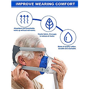 24 Pack Mask Liners Full Face Reusable Soft Mask Covers Reduce Air Leaks and Blisters Washable Cushion Covers Compatible with Most Full Face Masks (Blue)