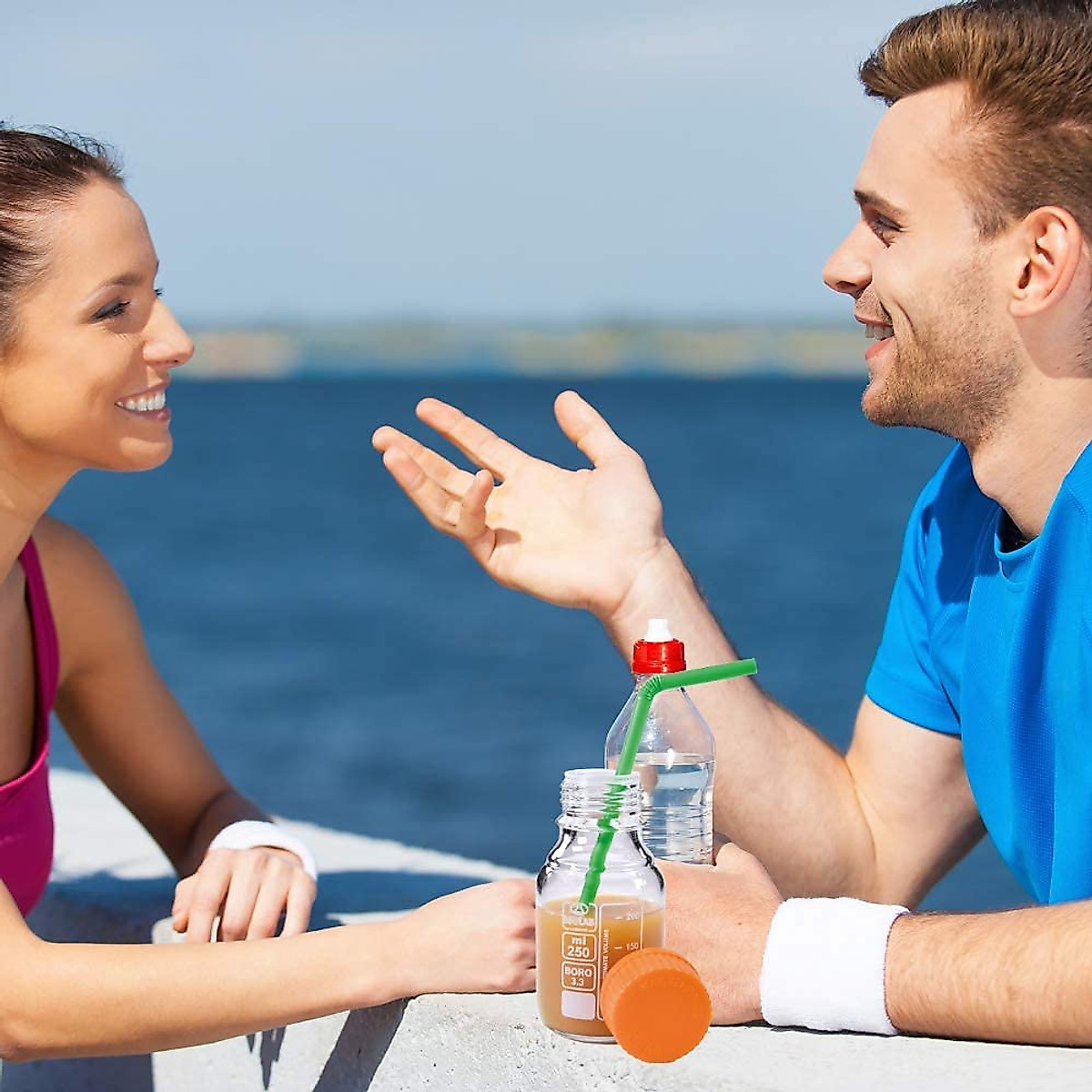 ISOLAB USA – Round Media Storage Bottle, 250ml, with GL 45 Screw Cap, Borosilicate 3.3 Glass, Pack of 2