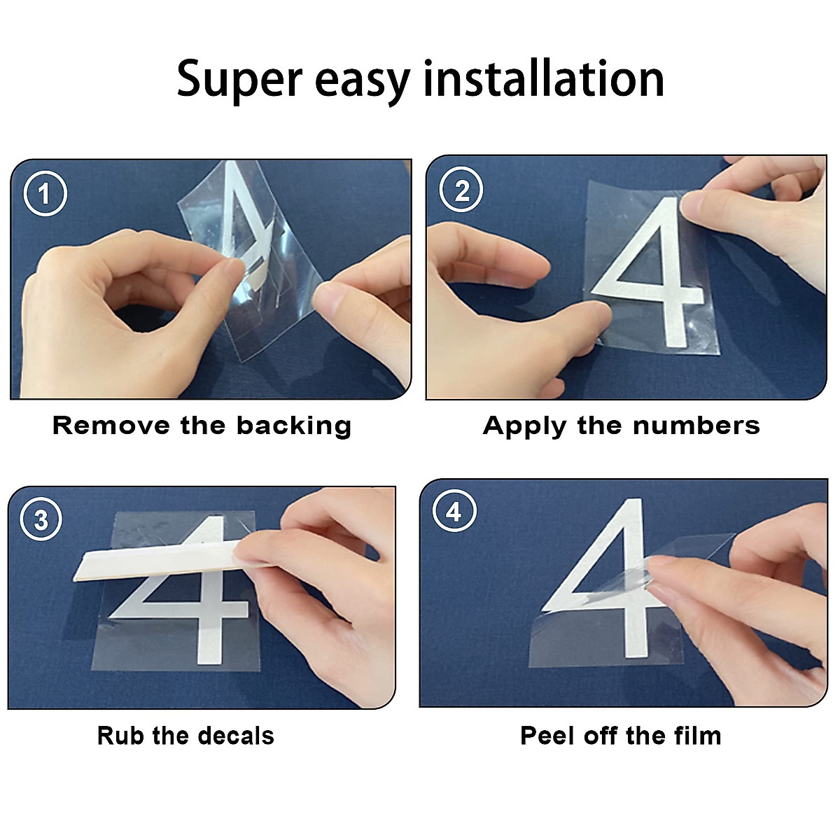 3 inch 30 Pcs Reflective Mailbox Numbers Stickers for Outside, Easy Installation with Prolonged Backing for and Pre-cut, Self Adhesive White Vinyl Address for House Address Sign Window Trash Bins