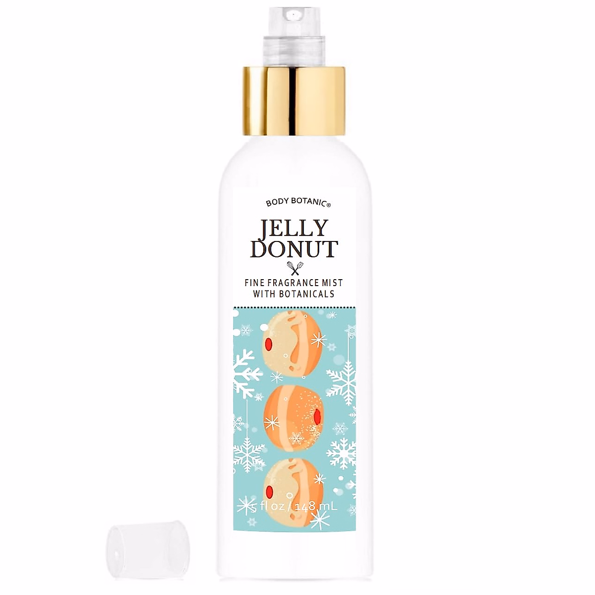 Jelly Donut Perfume Fine Fragrance Mist by Body Botanic 5 Fl Oz - with Botanicals and Sweet notes of Fluffy Doughnut, Raspberry Jam, Whipped Cream and Powdered Sugar.