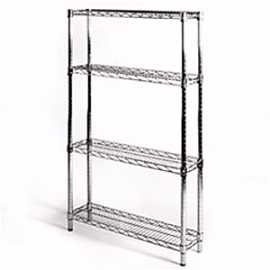 Shelving Inc. 8" d x 30" w x 54" h Chrome Wire Shelving with 4 Tier Shelves, Weight Capacity 800lbs Per Shelf
