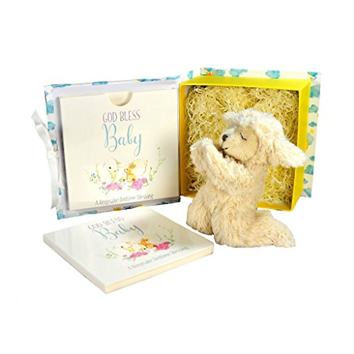 Tickle & Main Baby Praying Musical Lamb and Prayer Book Gift Set in Keepsake Box, Baptism Gifts for Girls & Boys