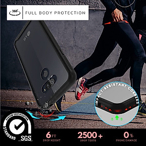 CBUS Heavy-Duty Phone Case with Built-in Screen Protector Cover for LG Premier Pro Plus, Xpression Plus 3, Harmony 4 –– Full Body (Black)