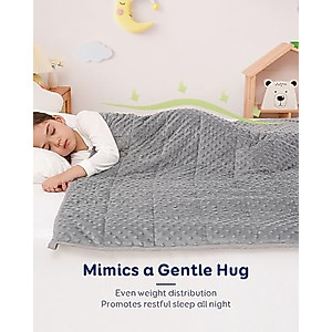 Kivik Weighted Blanket 3lbs, Small Minky Dotted Blankets, Soft Heavy Blanket Throw, Machine Washable, 36 x 48 Inches Grey