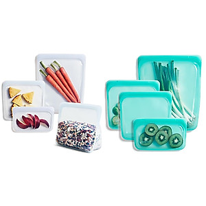 Stasher Reusable Silicone Storage Bag, Food Storage Container, Microwave and Dishwasher Safe, Leak-free & Reusable Silicone Storage Bag, Food Storage Container, Microwave