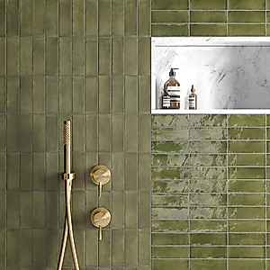 Merola Tile Coco Glossy Moss Verde 2" x 5-7/8" Porcelain Wall Tile