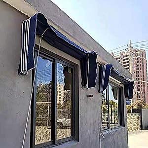 Window/Entry Awning, Front Door Canopy, Polyester Fabric Cover Snow and Rain Blocker UV Protection, Foldable Galvanized Bracket Fully Assembled (Color : Light Grey, Size : 150x60x60cm)