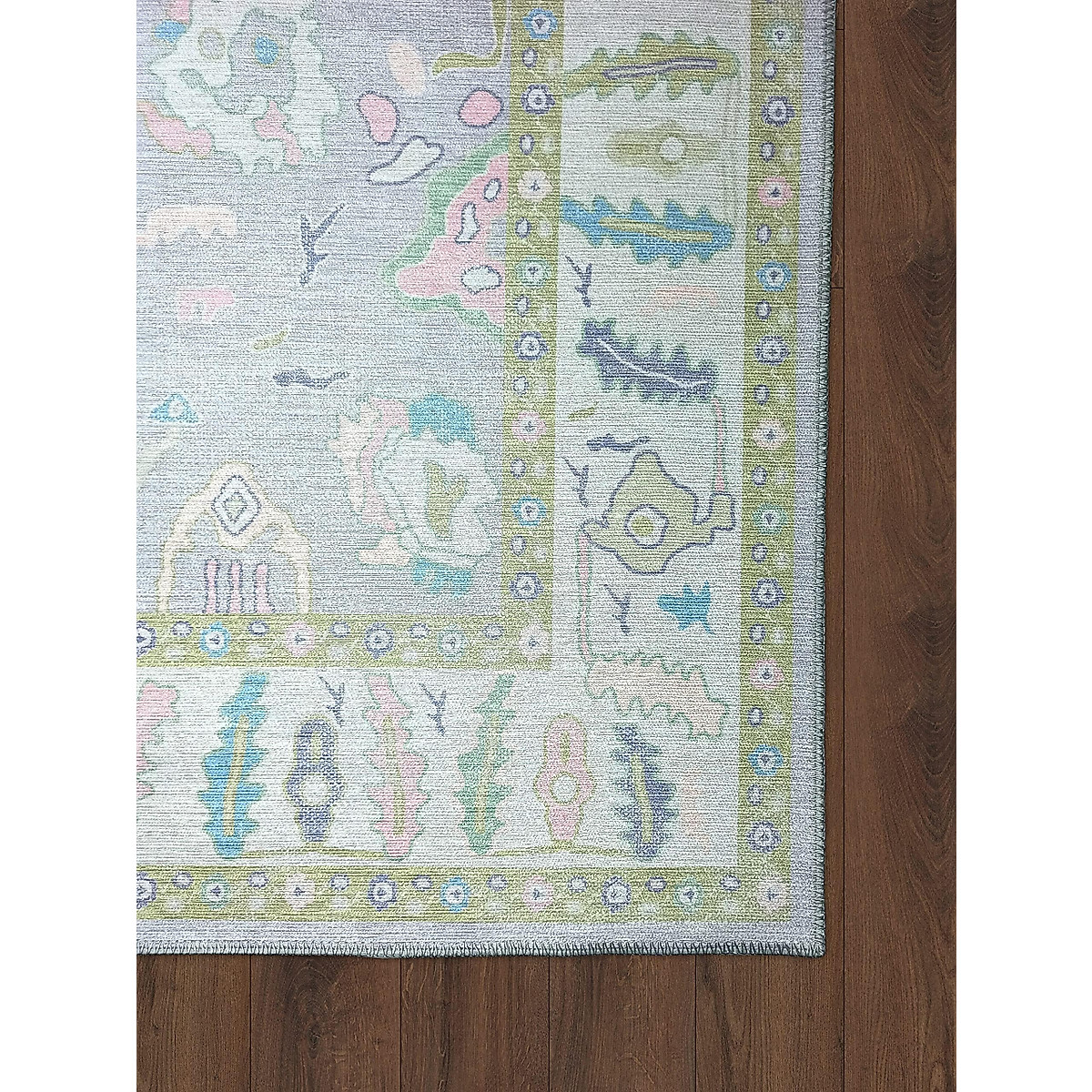 Modern Oushak Rug, Vintage Turkish Lavender Oriental Antique Inspired Washable Area Rugs, Luxury Living & Dining Room Lounge Bedroom Nursery 7'5 x 9'9