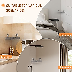 MEIGESI Acrylic Clear Corner Shower Caddy, No-Drill Multifunctional Triangle Storage, Wall Mounted Suction Cup Shelf, Removable Storage Rack for Bathroom/Kitchen/Bedroom, Silver, 1 Pack