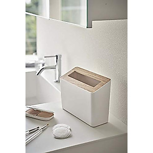 Yamazaki Countertop Waste Bin Home Table Top Plastic | Trash Can, One Size, Walnut
