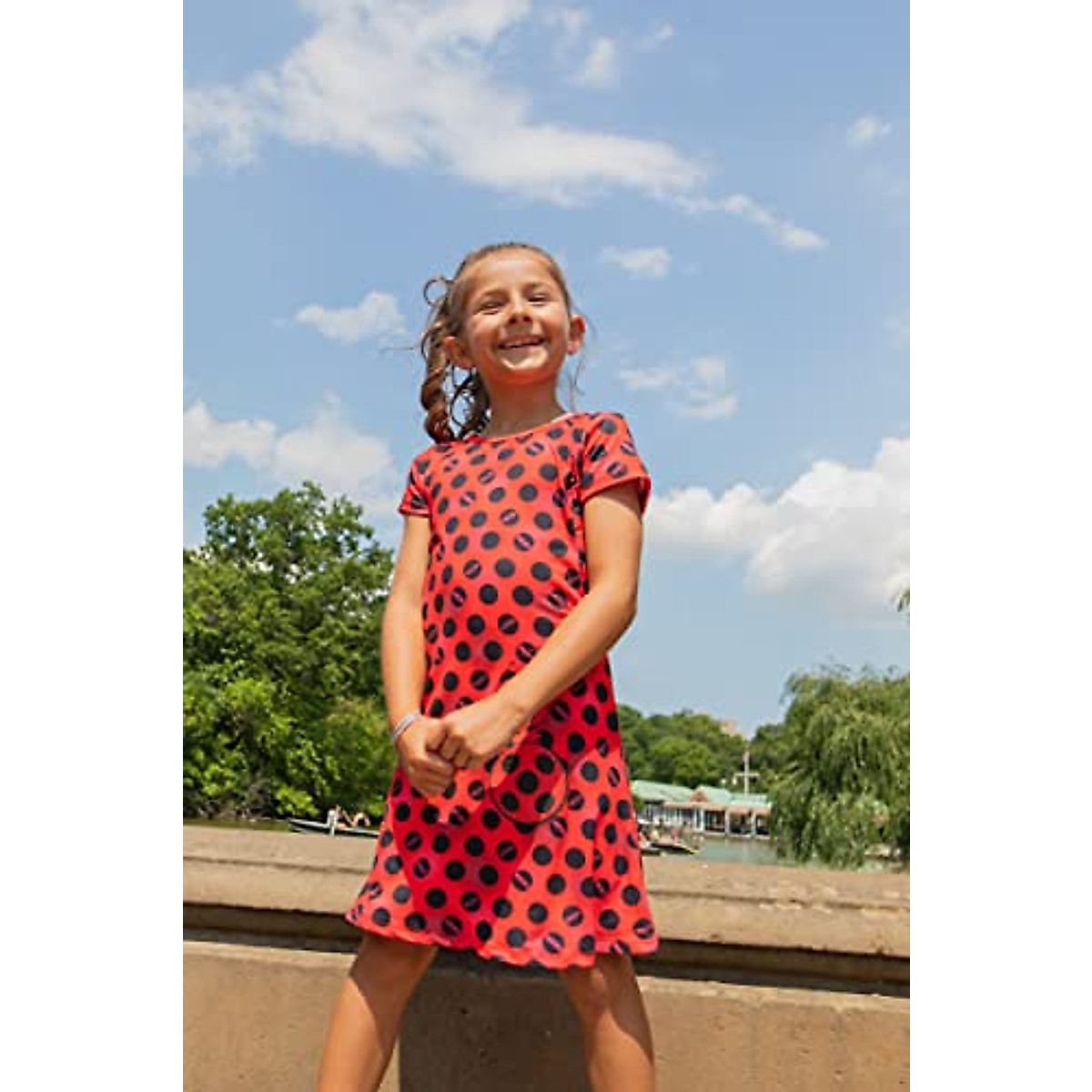 Miraculous Ladybug Little Girls 2 Pack Short Sleeve Dresses Black 7-8