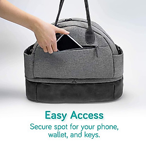 Nanobebe Bebe Diaper Bag Backpack, Travel Diaper Bag with Baby Changing Mat and Stroller Straps, Maternity Back Pack for Multi-Function Baby Care, Large Capacity, Waterproof, Unisex (Stylish Grey)