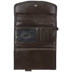 Buxton Women's Westcott Checkbook Clutch, Brown, One Size