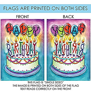 Toland Home Garden 102601 Birthday Wishes Birthday Flag 28x40 Inch Double Sided Birthday Garden Flag for Outdoor House party Flag Yard Decoration