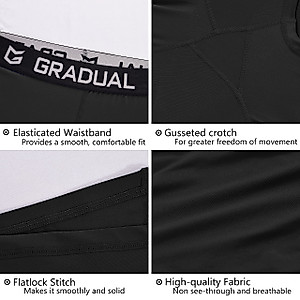 G Gradual Women's Spandex Compression Volleyball Shorts 3" /7" Workout Pro Shorts for Women (Black/Navy/Charcoal Pockets, Medium)