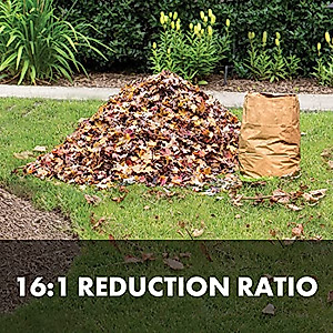 Sun Joe SDJ616 Electric Leaf Mulcher/Shredder 13-Amp 16:1 Reduction Ratio, 8,000-RPM, Mulch up to 55-Gallons per Minute, Adjustable Control Dial, Green
