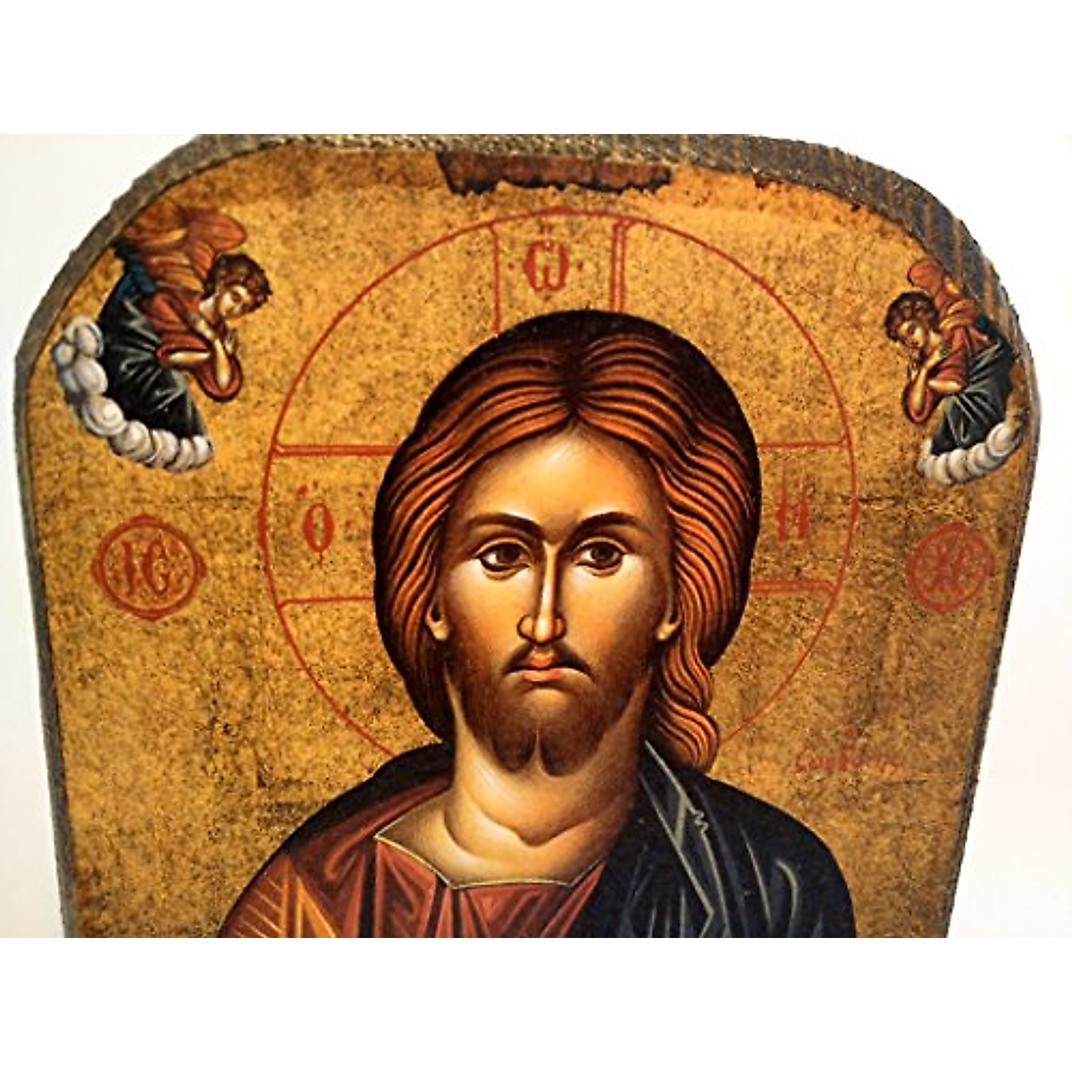 Handmade Wooden Greek Christian Orthodox Mount Athos Icon of Jesus Christ /Mp2_5