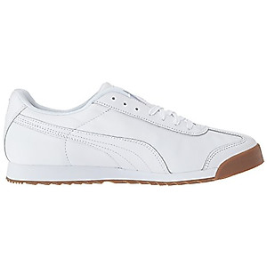 PUMA Mens Roma Sneaker, PUMA Mens White-PUMA Mens Team Gold, 9.5