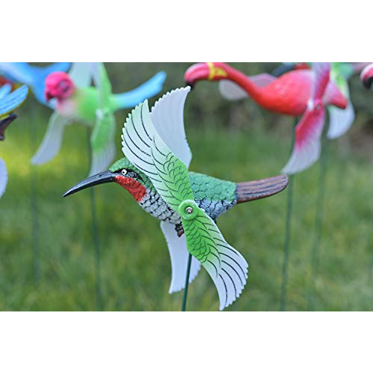 Wind Spinners Pinwheels Whirlygigs Hummingbird Lawn Garden Stakes Bird Decorations Cardinal Outdoor Decorative Yard Decor Patio Accessories Windmills Ornaments Plastic Art Christmas Whimsical Gifts